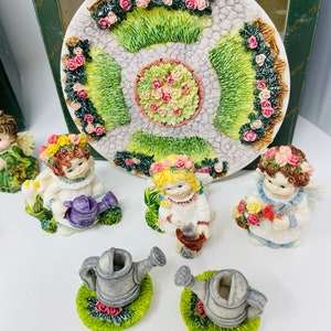 Miniature Resin Tea Set, Miniature Angel Tea Set, Fairy Tea Set, Garden ...