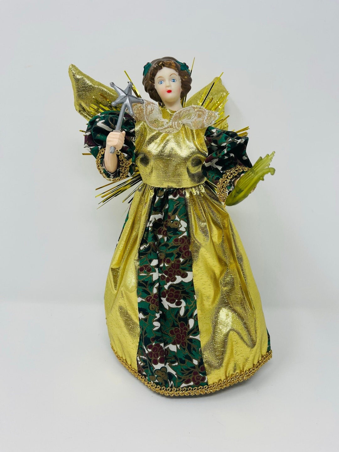 Musical Angel Figurine, GOLD Dress Angel Figurine, Collectible ...