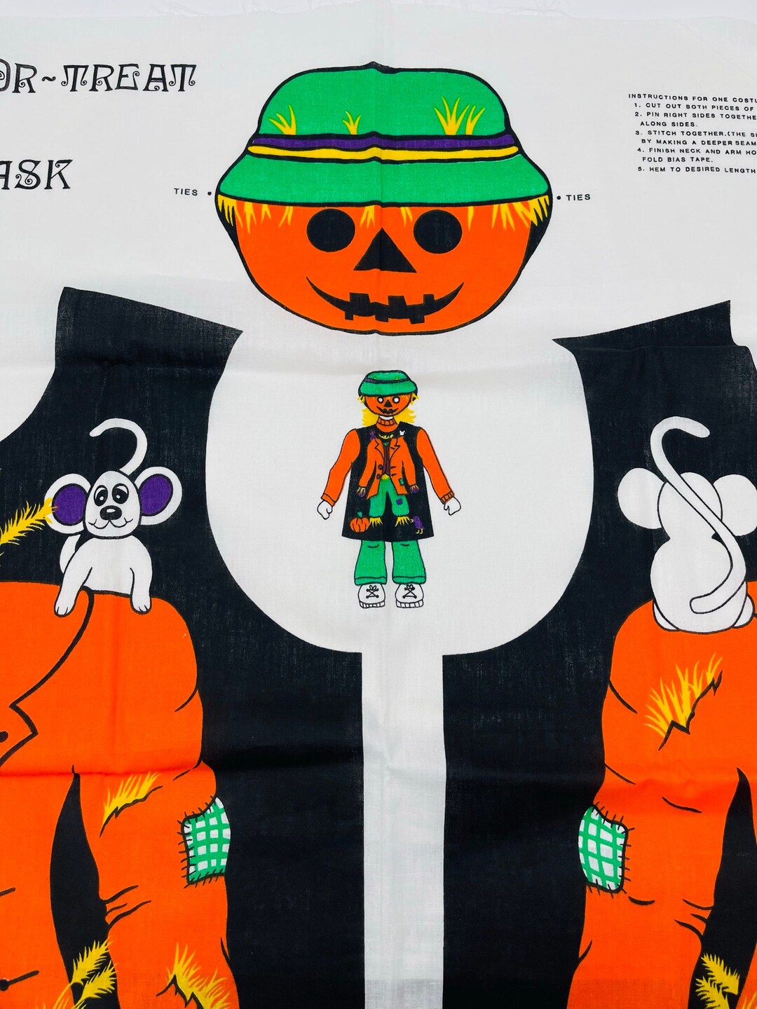 Halloween Costume Fabric Panel - Halloween Fabric - Cut and Sew Mask ...