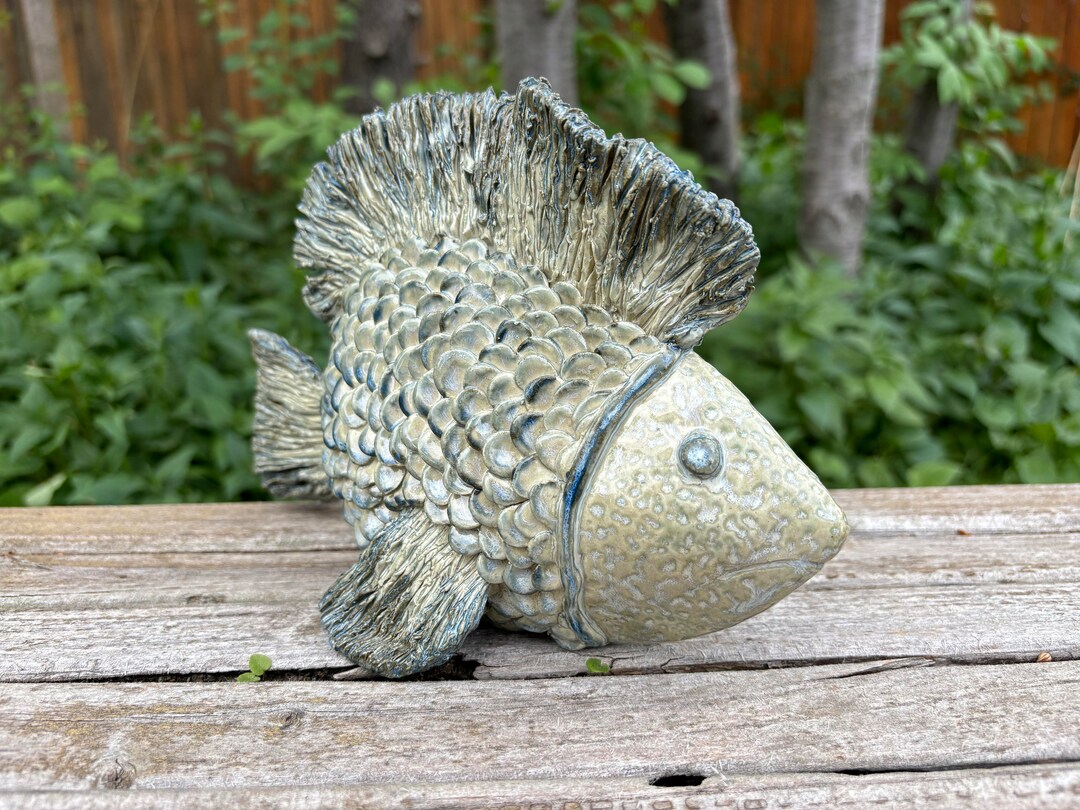 Hand Sculpted Decorative Fish, Sea Sculpture, Fish Mantle Art - Etsy