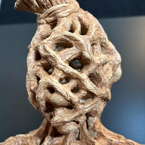 Sculpted Tree Figure, Pottery Sculpture, Sculpted Wood Tree, Meditation ...