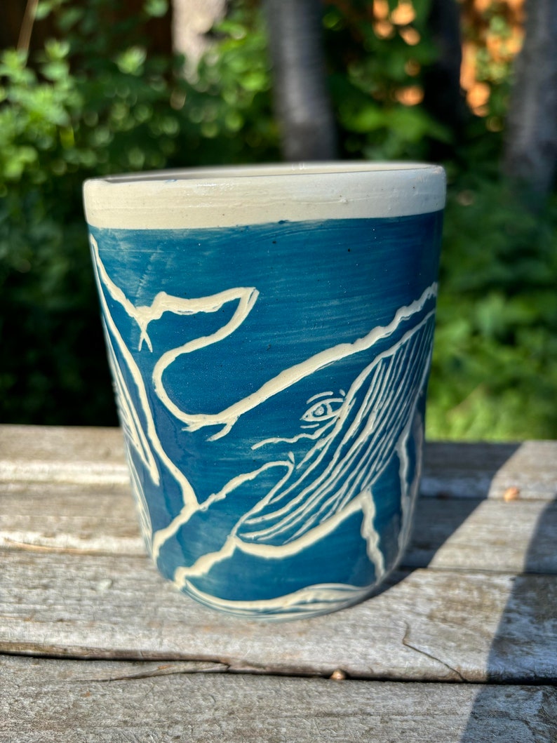 Pint Glass, Tumbler, Tumblr, Humpback Whale, Whale, Sgraffito, Sea ...