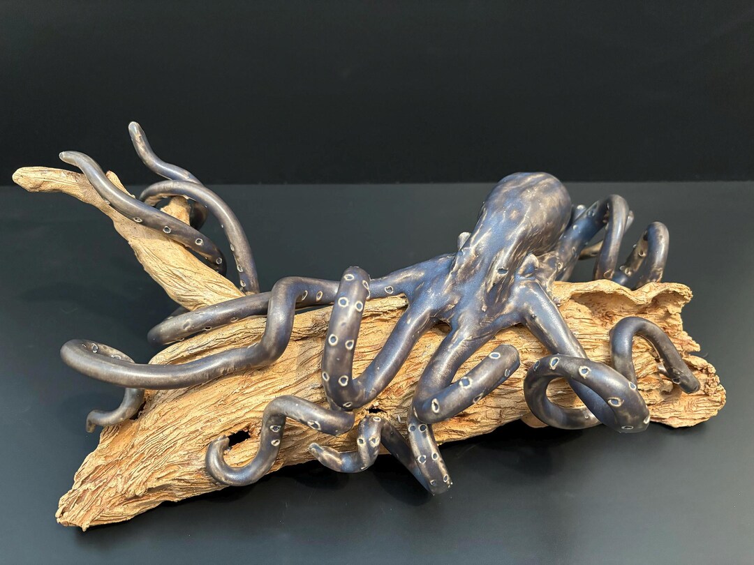 Hand Sculpted Octopus Centerpiece, Octopus Pottery, Coastal Decor, Sea ...