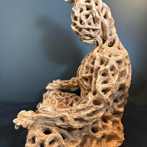 Sculpted Tree Figure, Pottery Sculpture, Sculpted Wood Tree, Meditation ...