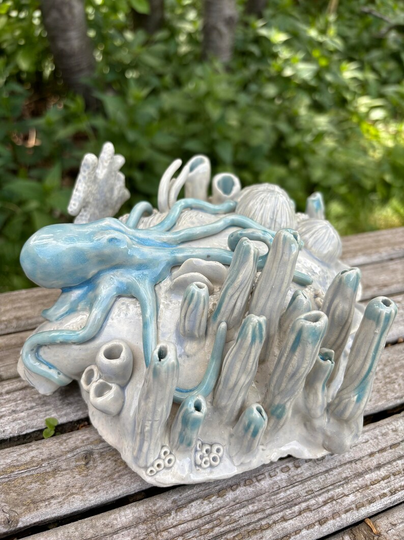 Coral Reef Art, Octopus Pottery - Etsy