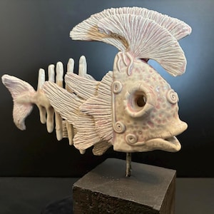 Hand Sculpted Fish, Ceramic Fish, Handmade Pottery, Skeleton, Rose ...