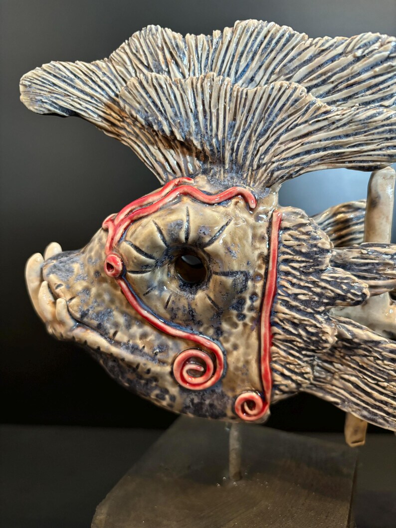 Hand-sculpted Ceramic Fish Skeleton, "edith" Sculpture - Etsy