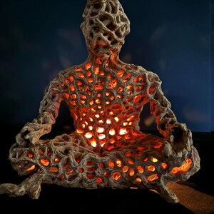 Sculpted Tree Figure, Pottery Sculpture, Sculpted Wood Tree, Meditation ...