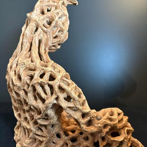 Sculpted Tree Figure, Pottery Sculpture, Sculpted Wood Tree, Meditation ...