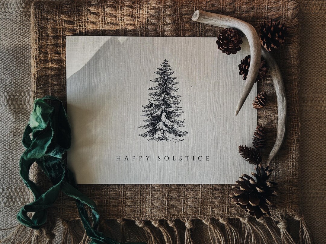 Happy Solstice Winter Solstice Christmas Decor Typography Minimalist - Etsy