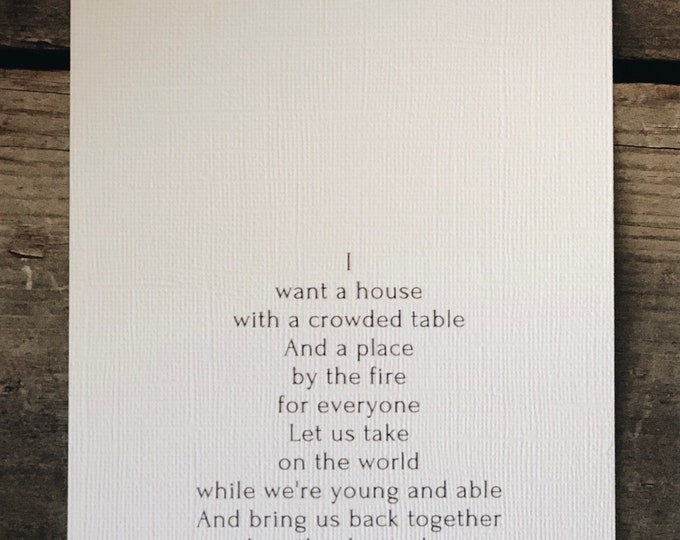 Miniprint | Crowded Table | Lyrics | Typography | Minimalist | Home ...