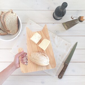 Cat Cheese Board W/ Dishtowel. Wood Kitchen Decor. Gift Ideas for Cat ...
