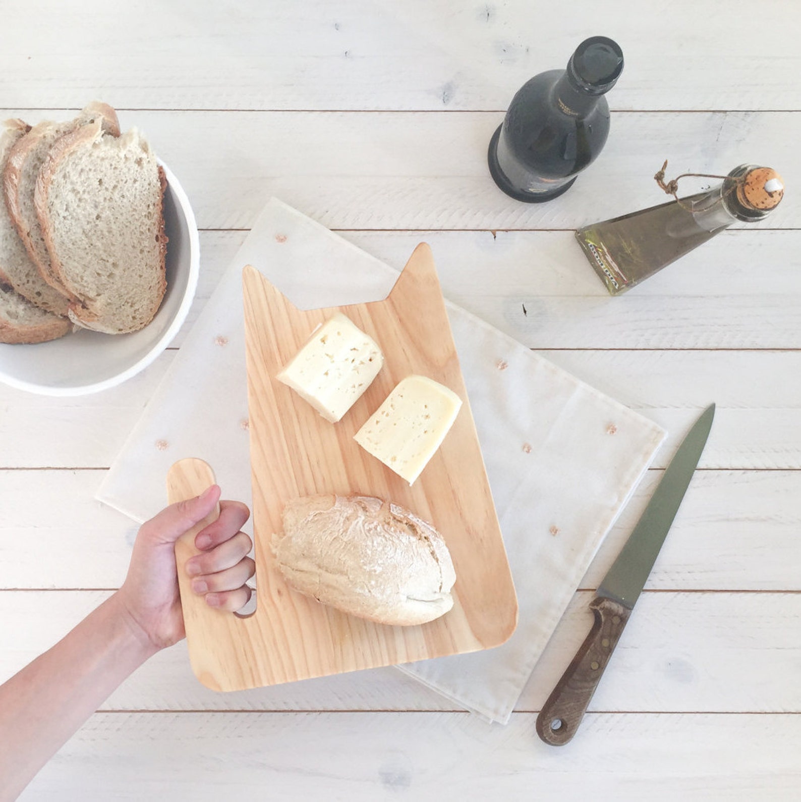 Cat Cheese Board W/ Dishtowel. Wood Kitchen Decor. Gift Ideas - Etsy