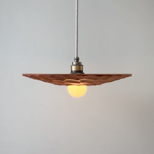 Natural Cedar Wood Pendant Lighting, Sculpture Ceiling Lamp, Hanging ...