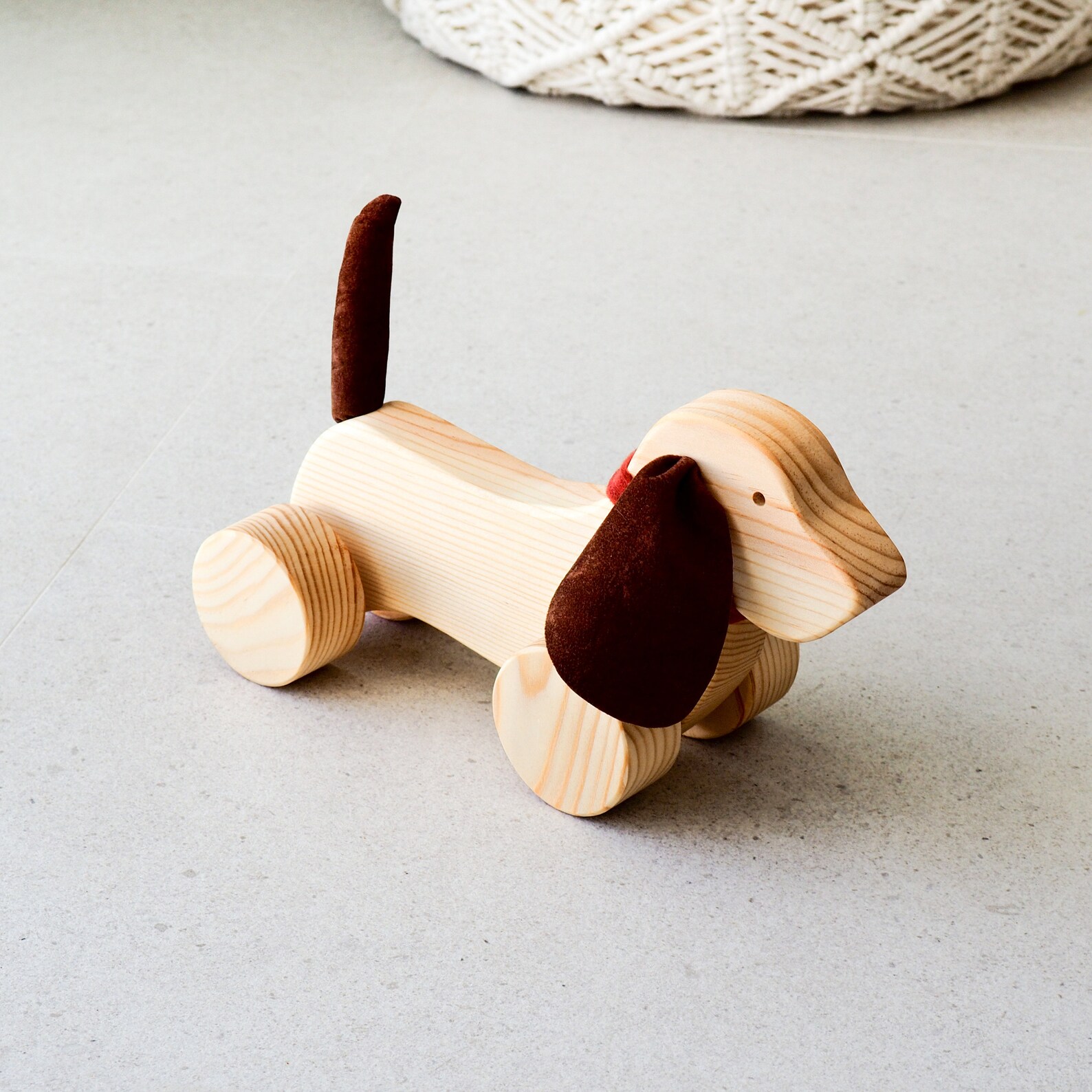 Pull Along Wooden Toy Sausage Dog Toddler Gift Ideas Eco | Etsy