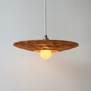 Natural Cedar Wood Pendant Lighting, Sculpture Ceiling Lamp, Hanging ...
