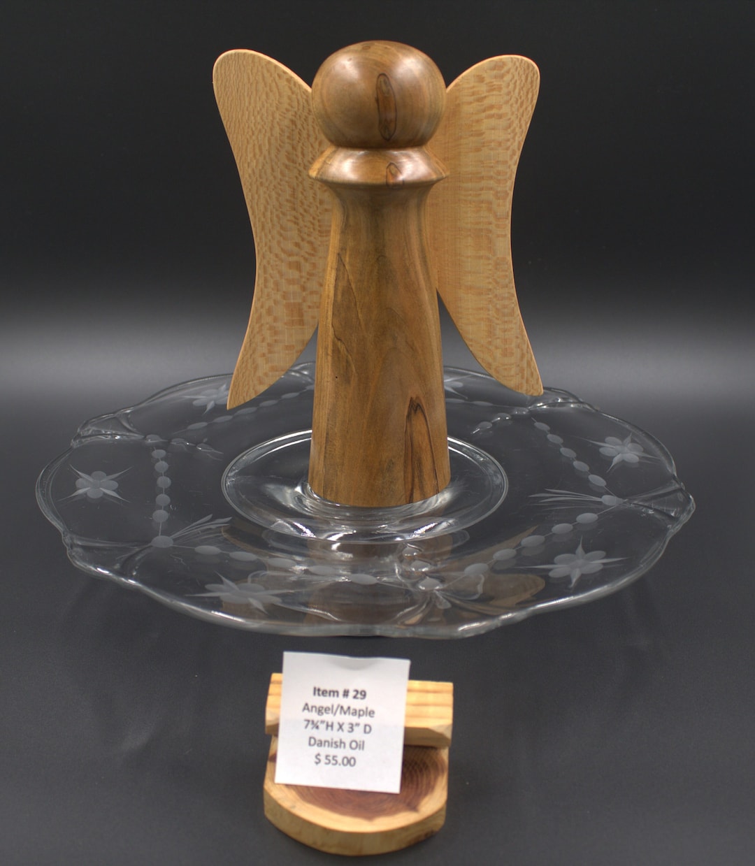 Wooden Angel, Spalded Maple Body and Bird's Eye Maple Wings 7.75 Tall ...