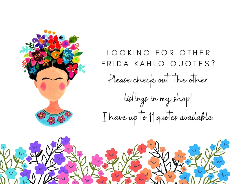No. 1 I Paint Flowers so They Will,printable Art Frida Kahlo,instant ...