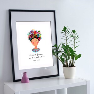 No. 1 I Paint Flowers so They Will,printable Art Frida Kahlo,instant ...