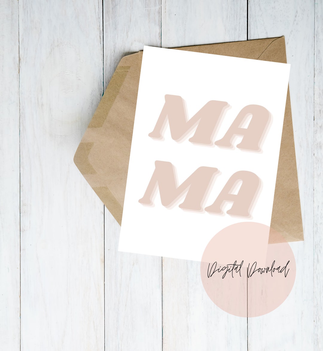 INSTANT DOWNLOAD: MAMA Printable Card | Printable Mother's Day Card ...