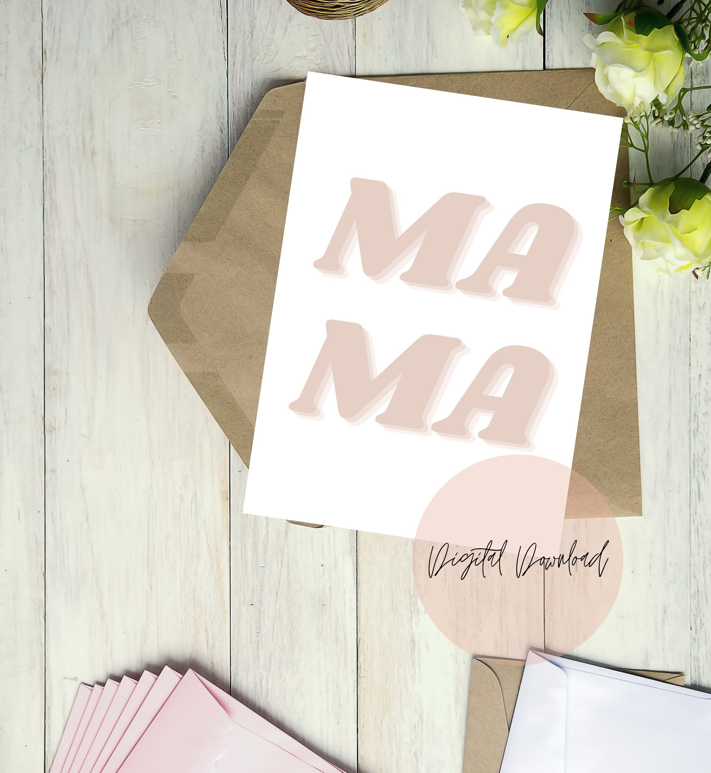 INSTANT DOWNLOAD: MAMA Printable Card Printable Mother's Day Card Printable Mother's Day Card ...