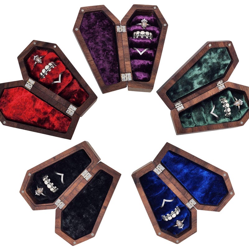 Black Wood Coffin Box - Etsy