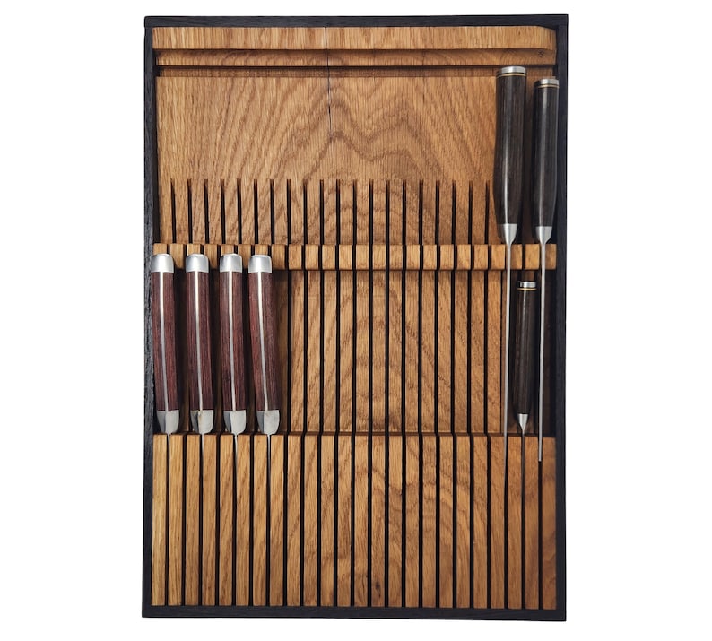 In-drawer Knife Block – Elegant White Oak With Wenge Border - Etsy