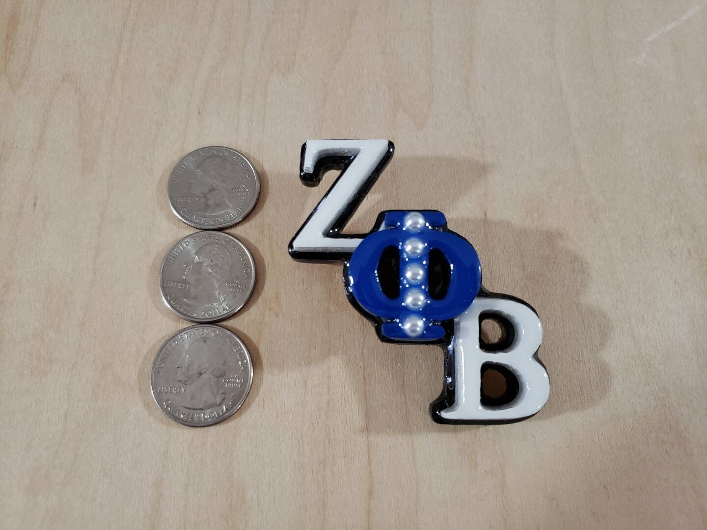 Zeta Phi Beta Phi Pearled Letters Lapel Pin - Etsy
