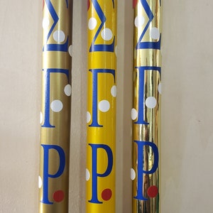 Sigma Gamma Rho Cane - Letters, Rubies and Pearls / Wrapped Cane - Etsy