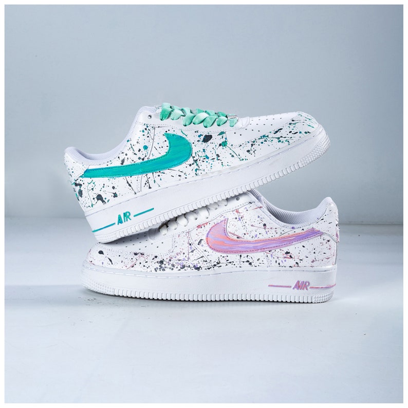 Super Air Force 1 Custom, Handpainted Gradient Color Splatter Custom ...