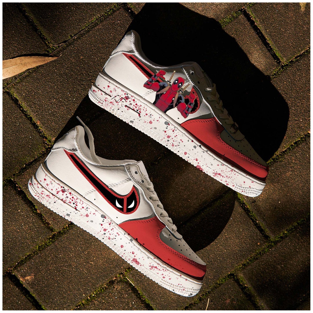 Deadpool Air Force 1 Custom, Handpainted Marvel Comics Custom AF1 ...