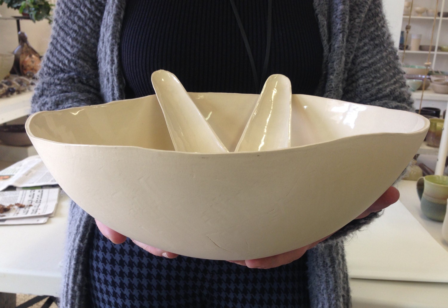White Bowl Cream Bowl Large Salad Ceramic Bowl Open Bowl - Etsy Israel