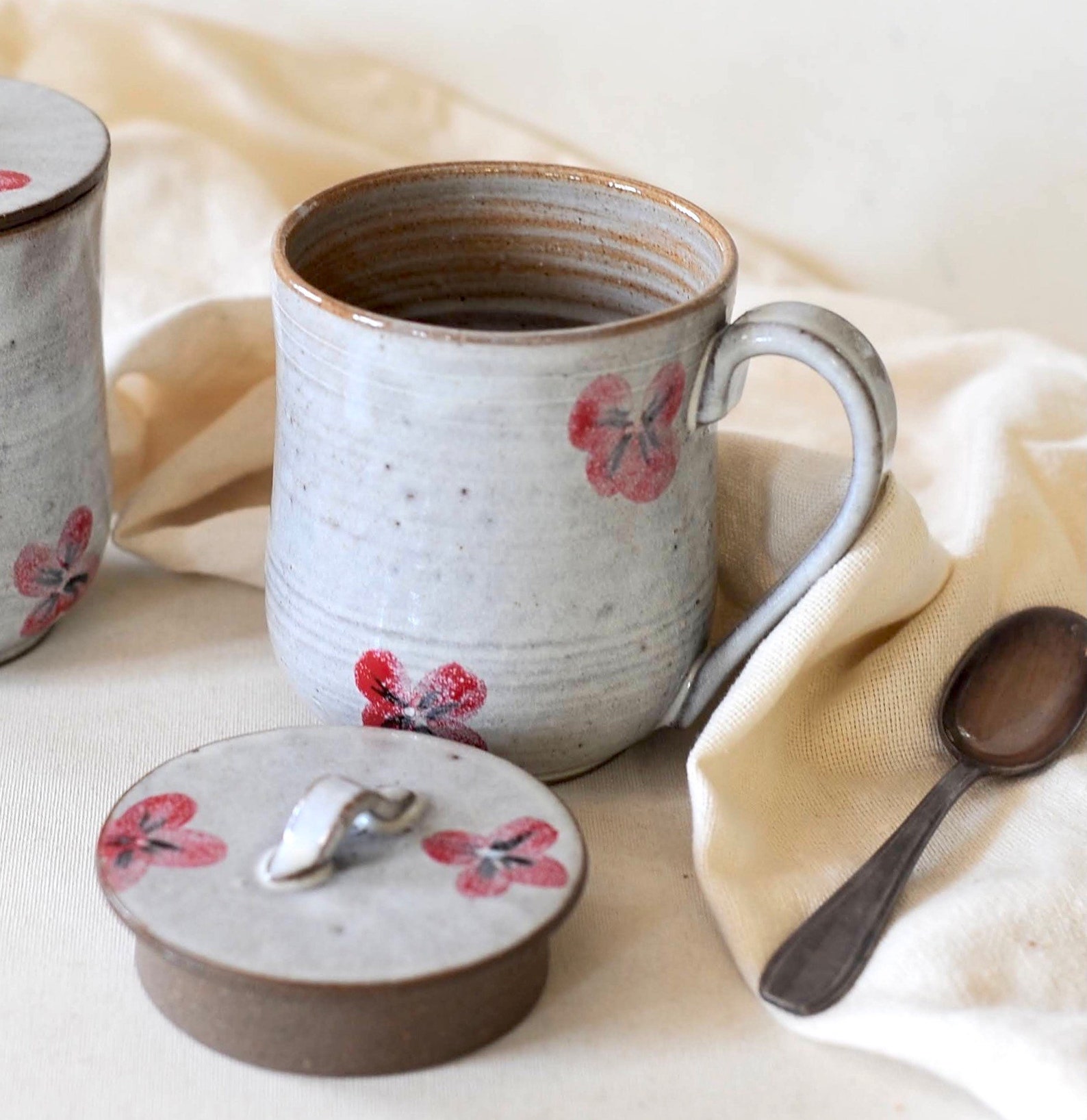 Rustic Pottery Mug With Lid - Etsy