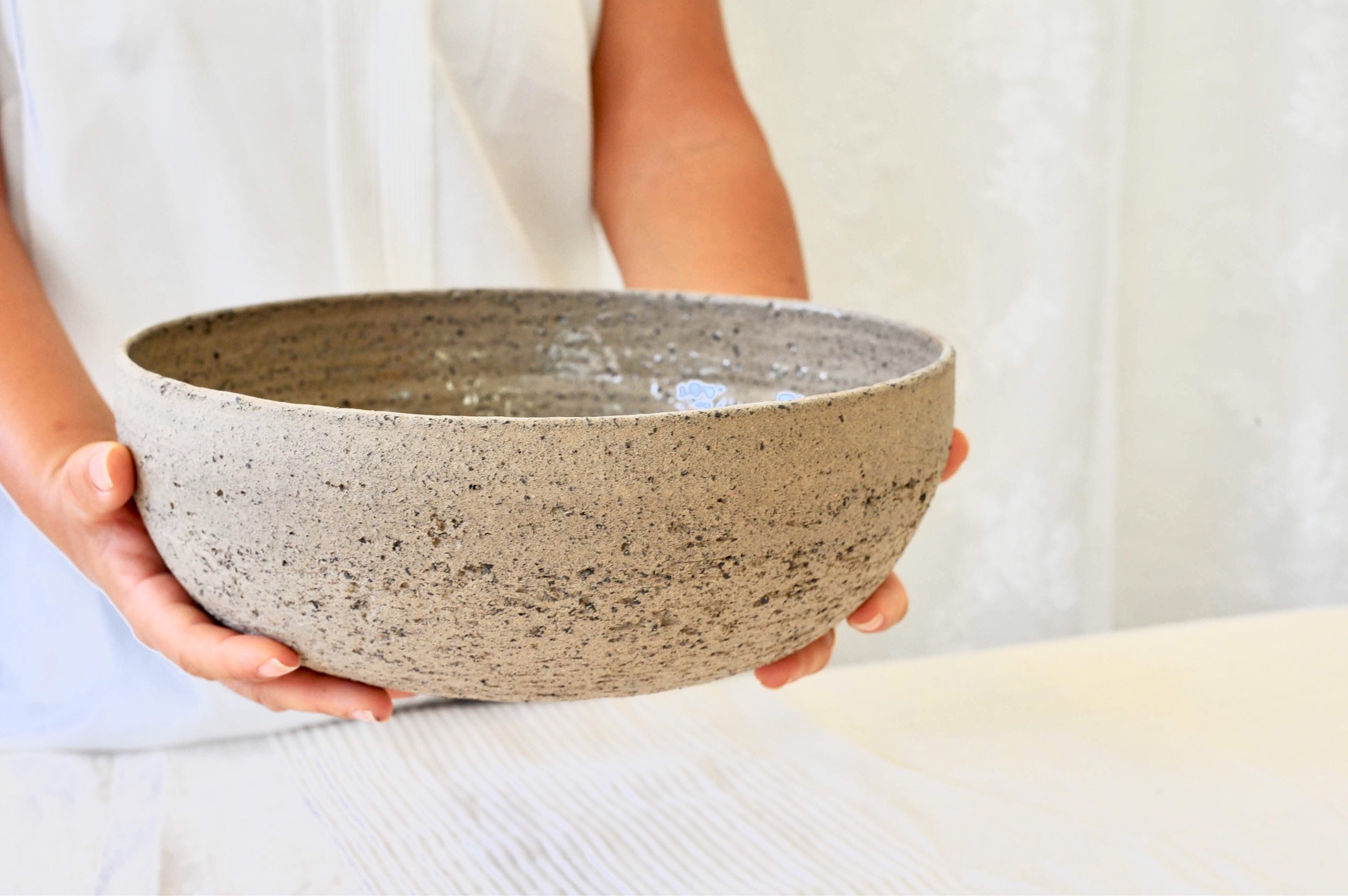 Rough Gray Ceramic Bowl - Etsy
