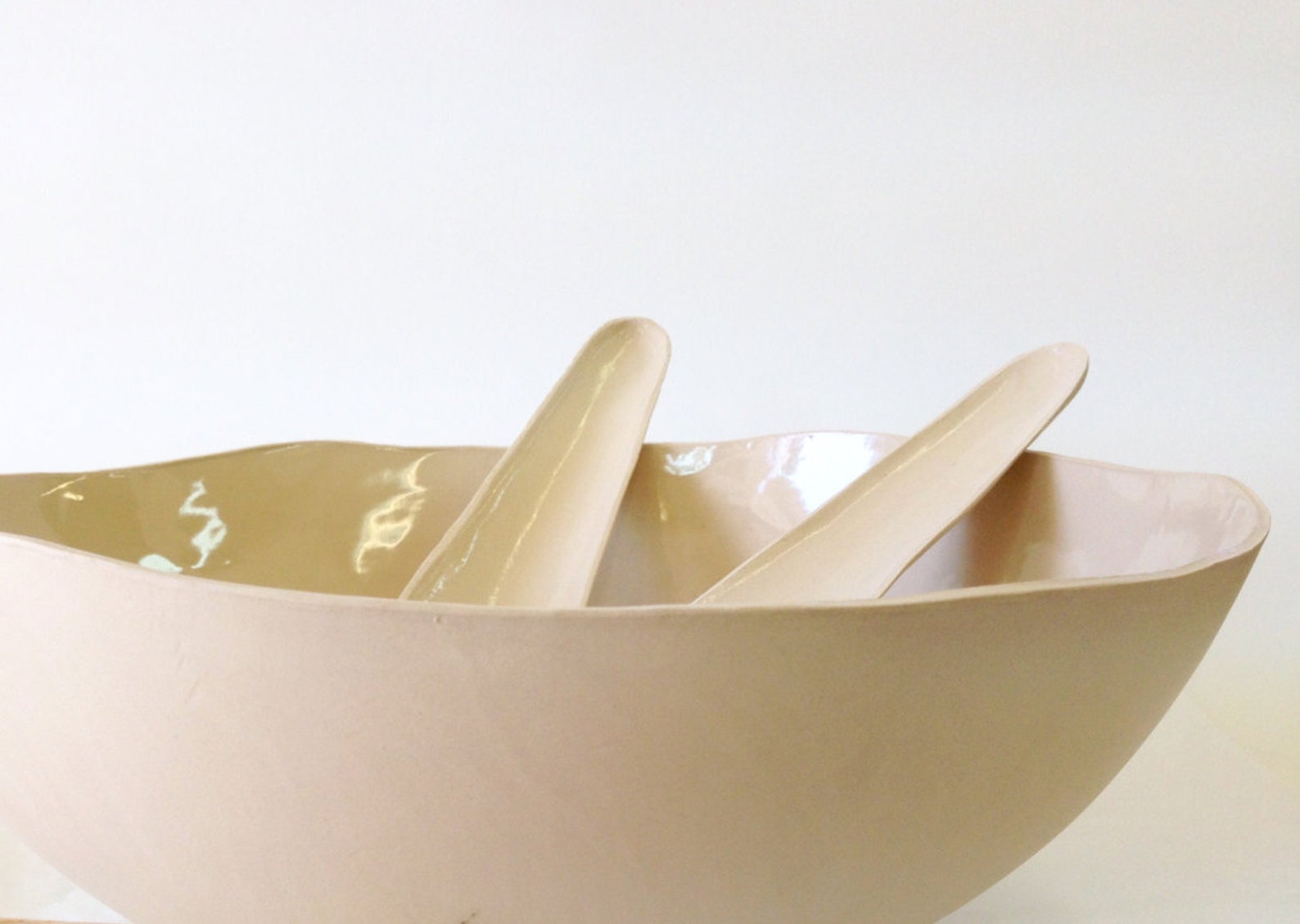 White Bowl Cream Bowl Large Salad Ceramic Bowl Open Bowl | Etsy
