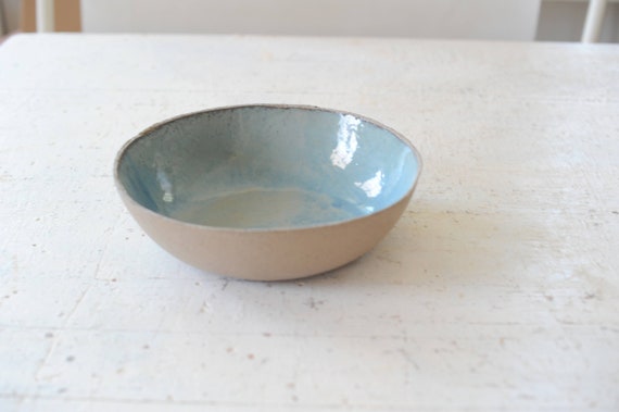 Dining & Serving Rustic clay Ceramic bowl Light blue Ceramic Serving ...