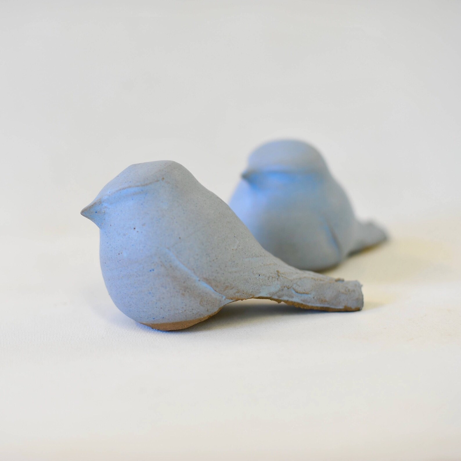 Ceramic Blue Birds Couple Figurines - Etsy
