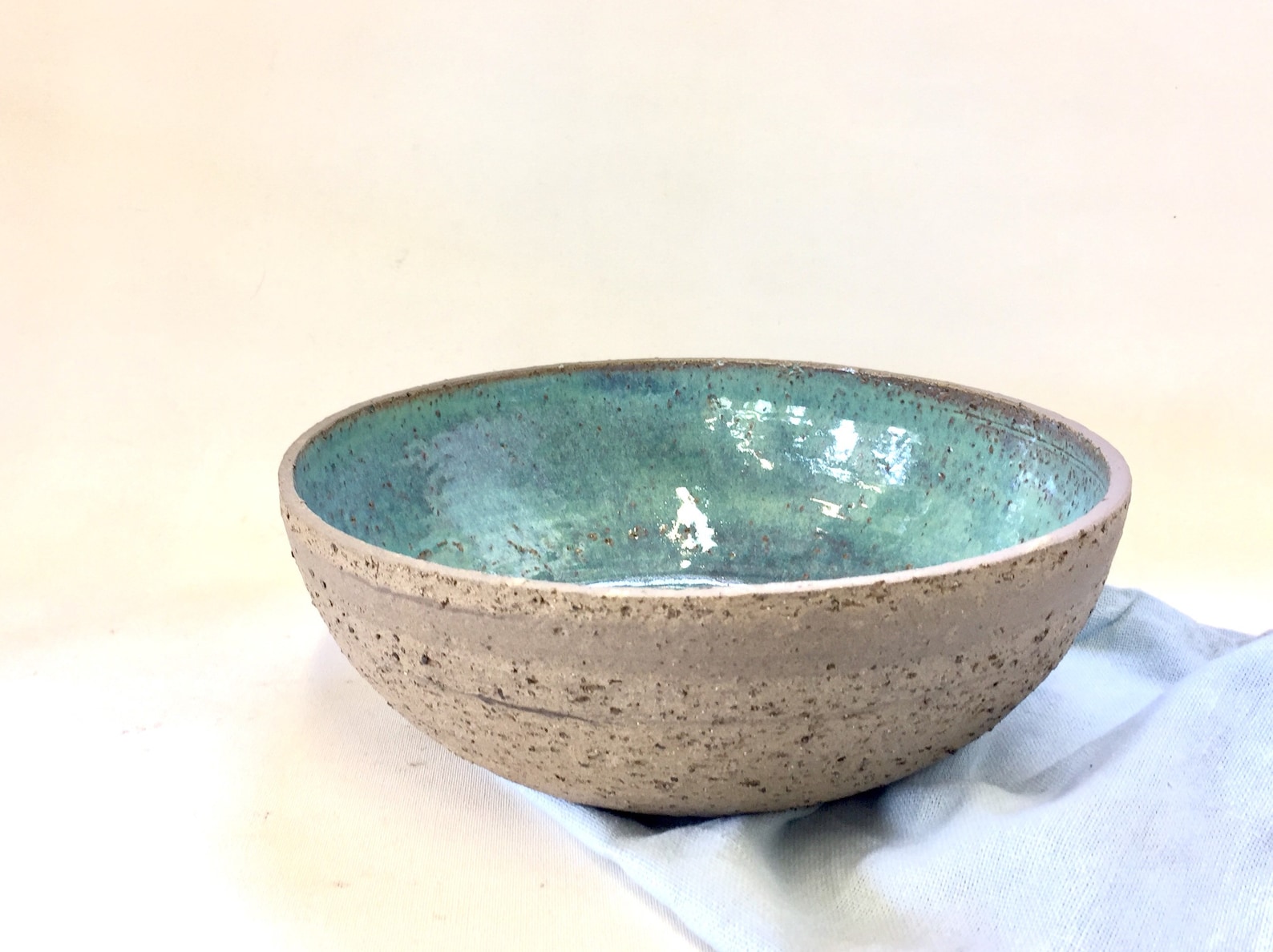 Modern Ceramic Bowl, Ceramic Bowl, Turquoise Bowl, Gray Brown Ceramic ...