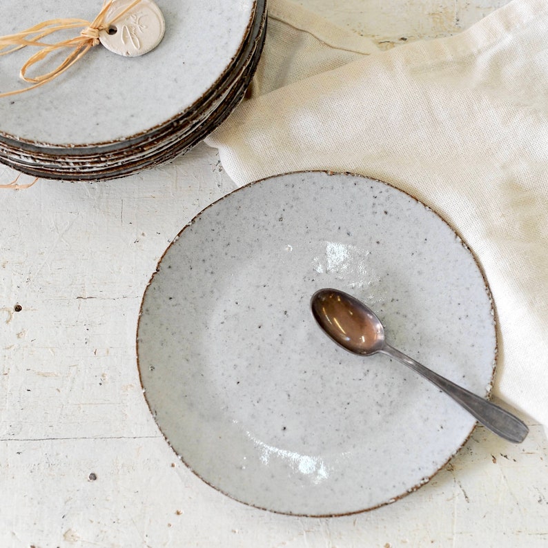 White Cream Ceramic Desserts Plates Set of 4 - Etsy