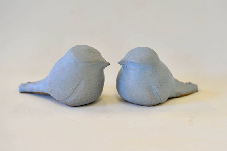 Ceramic Blue Birds Couple Figurines - Etsy