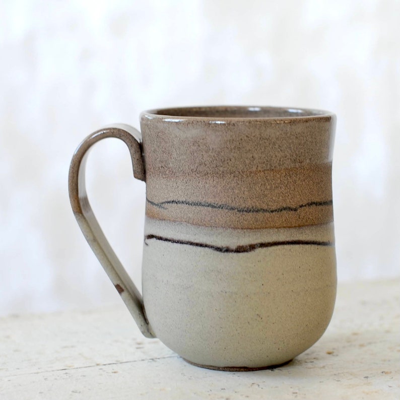 Gray and Tan Ceramic Mug, US DDP - Etsy