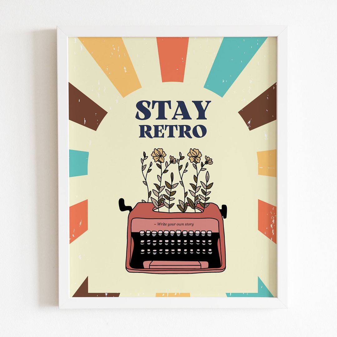 Vintage Typewriter Print Wall Art, Retro Printable Wall Art, Instant ...