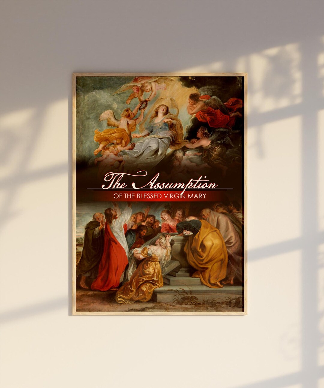 The Assumption of Mary Vintage Painting, Catholic Print, Blessed Mother ...