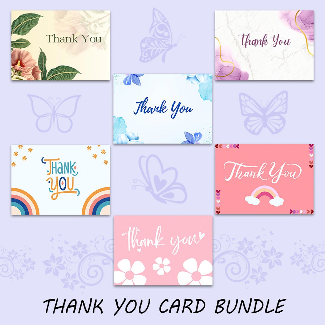 Thankful Card Bundle, Printable DIY Thanks Giving Card Template ...