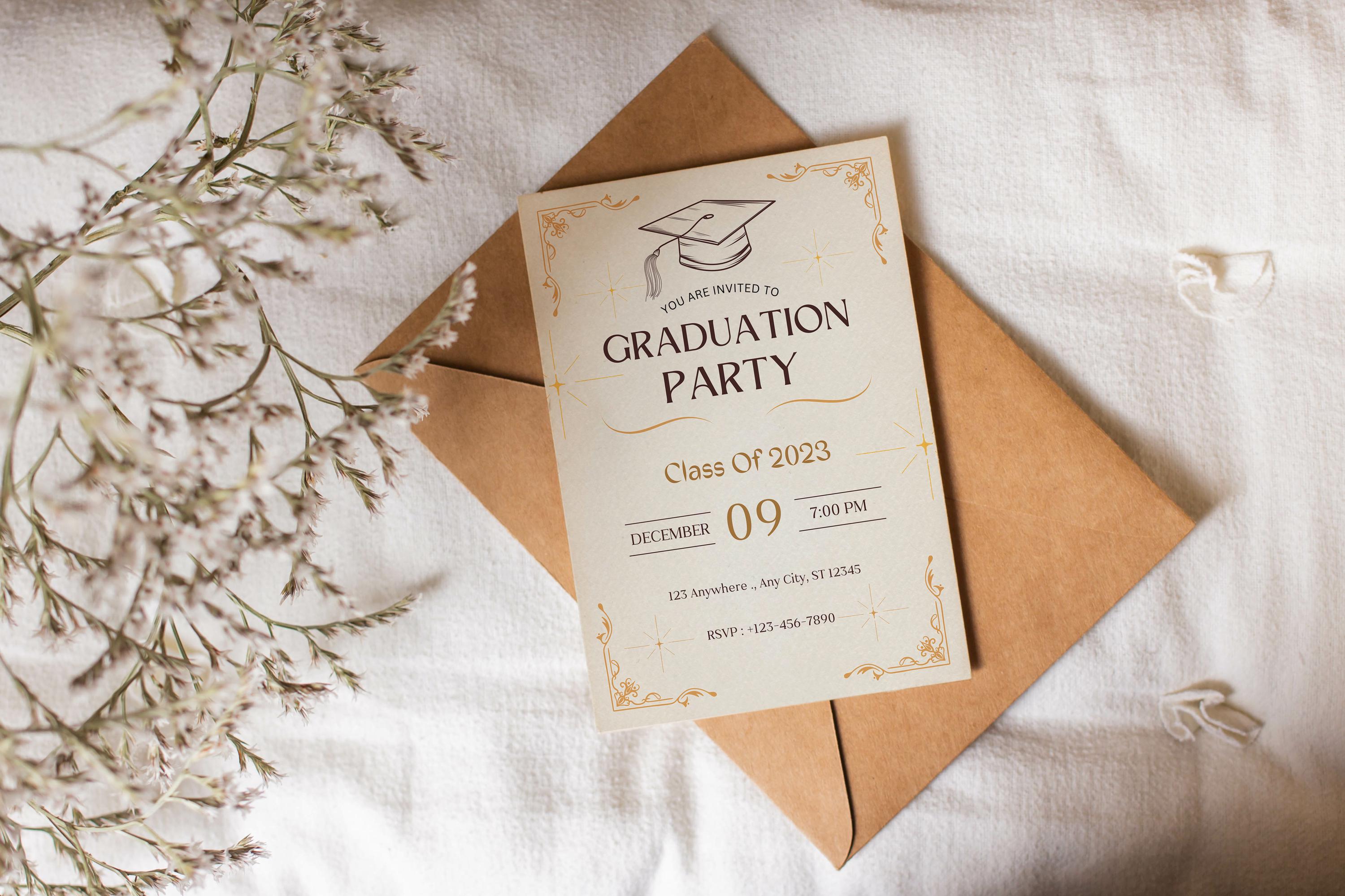 Editable Graduation Party Invitation, Convocation Invitation Template ...