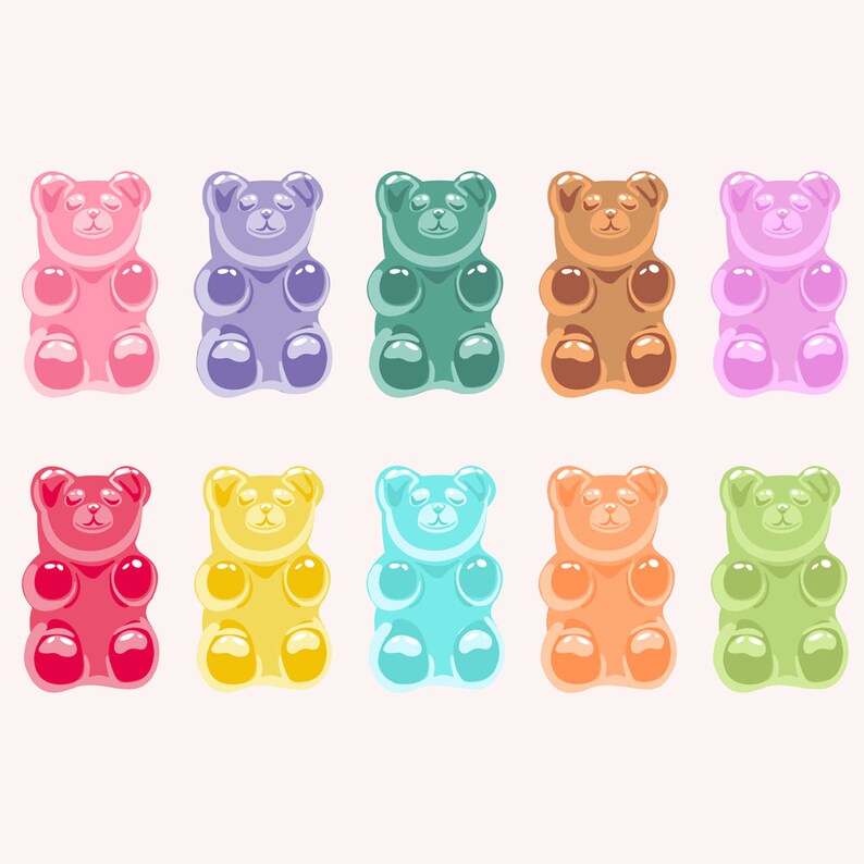 Gummy Bears Candy Clipart, Colorful Candies, Lollipop Clipart, Gummy ...