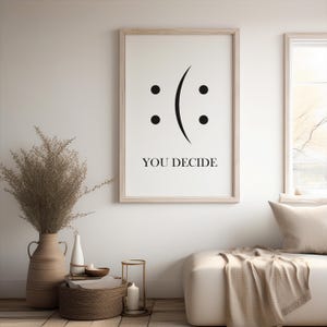 You Decide Smile Home Office Wall Decor, Inspirational Wall Art ...