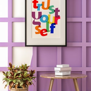 Trust Yourself Motivational Print, Inspirational Wall Art, Trust ...
