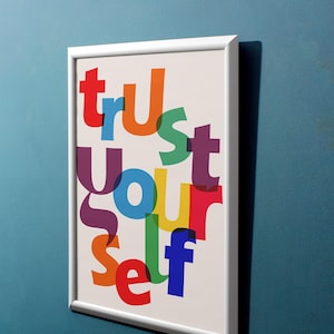 Trust Yourself Motivational Print, Inspirational Wall Art, Trust ...