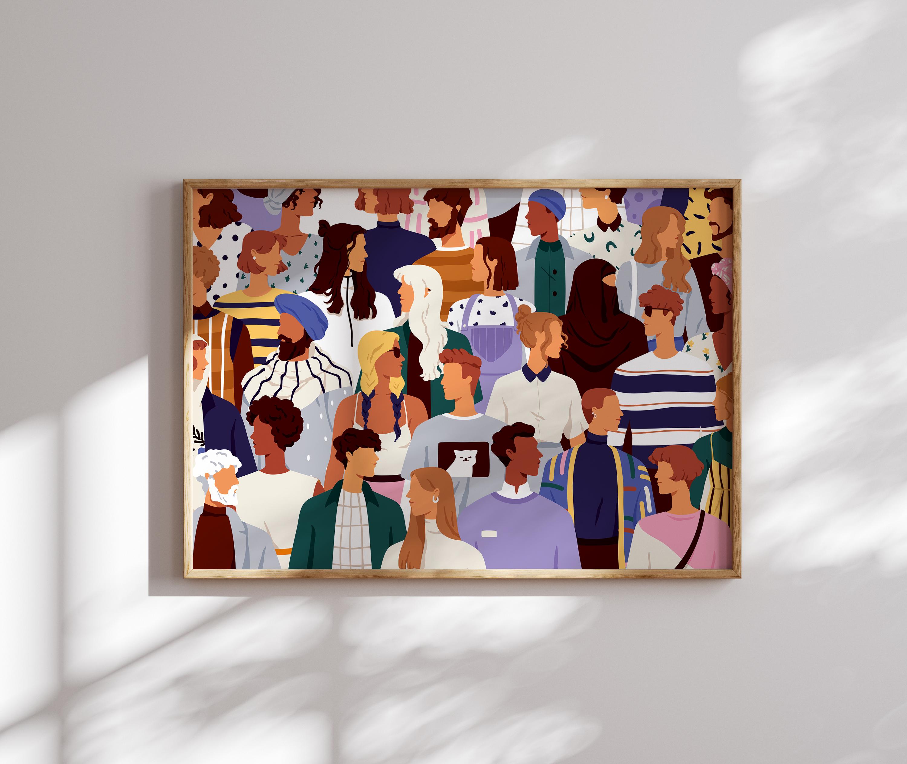 Diverse Faces Seamless Printable Wall Art, Seamless Tileable Pattern ...